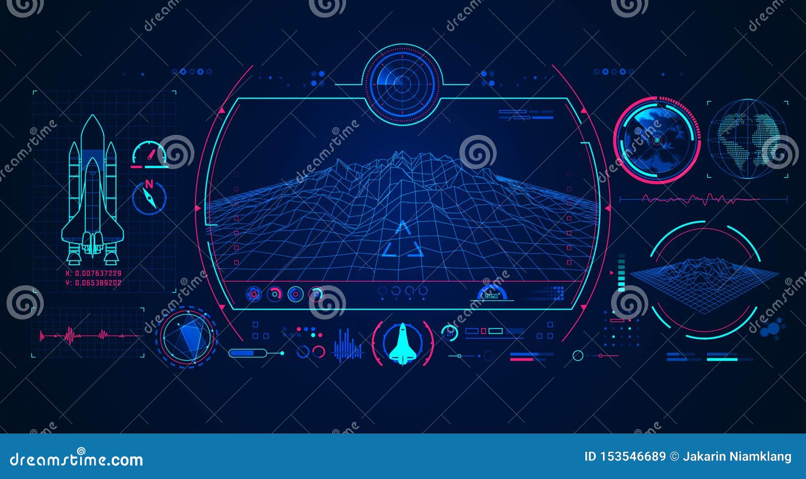 Spaceship Radar Stock Vector Illustration Of Space 153546689