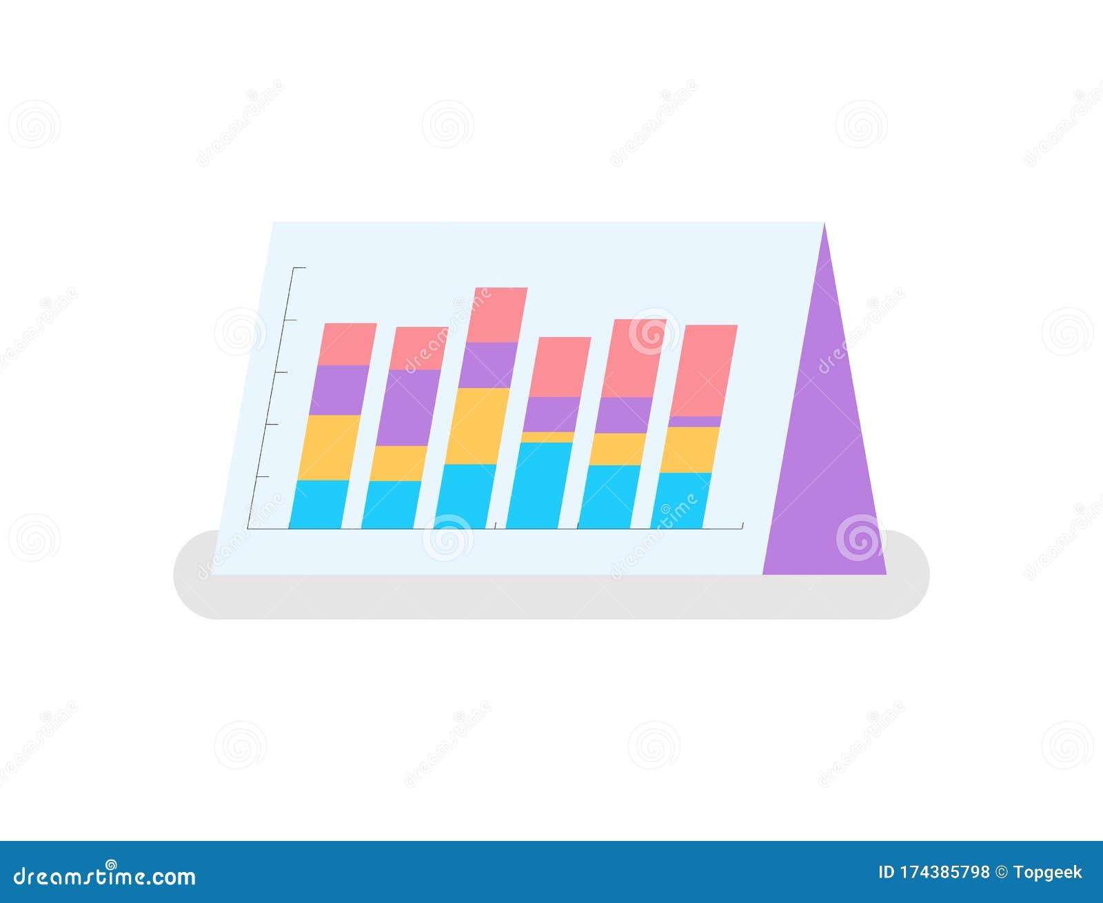 Graphic or Statistical Chart, Scale and Columns Stock Vector ...