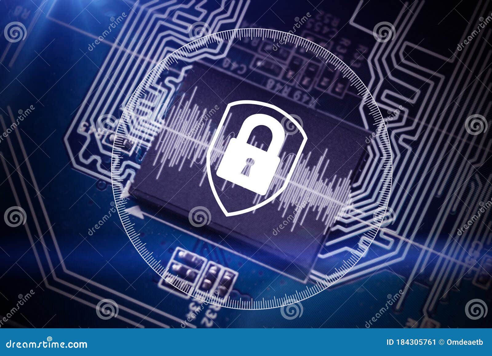 Graphic Symbol of a Lock on a Computer Circuit Board - Computer ...