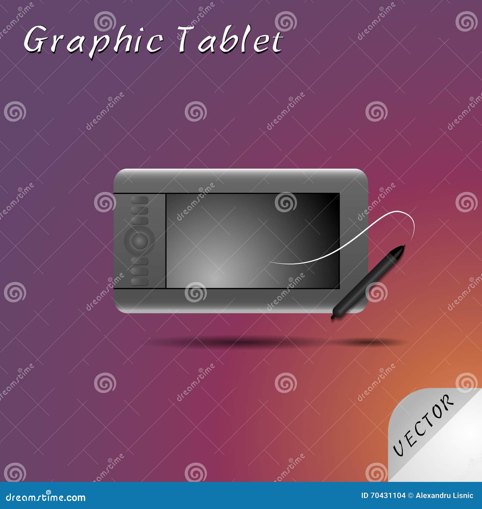 Graphic tablet stock vector. Illustration of tablet, vector - 70431104