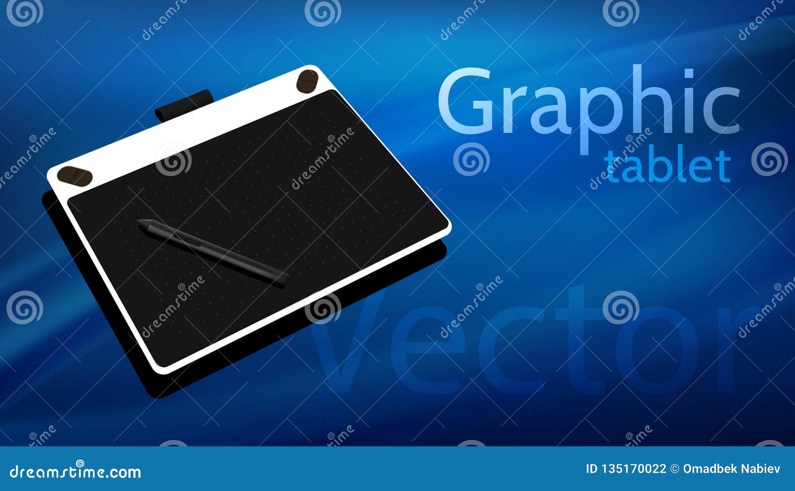 Graphic Tablet on Beautiful Background Stock Vector - Illustration of ...