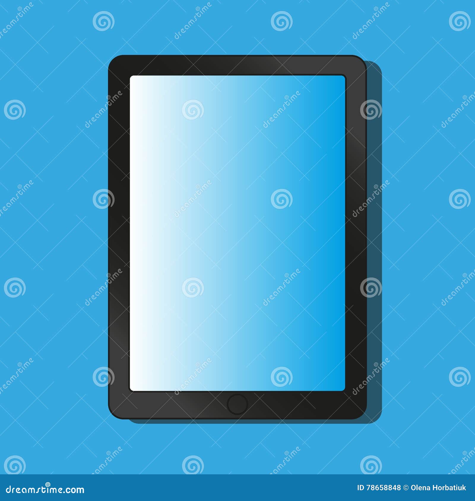 Graphic Tablet on a Blue Background . Stock Illustration - Illustration ...