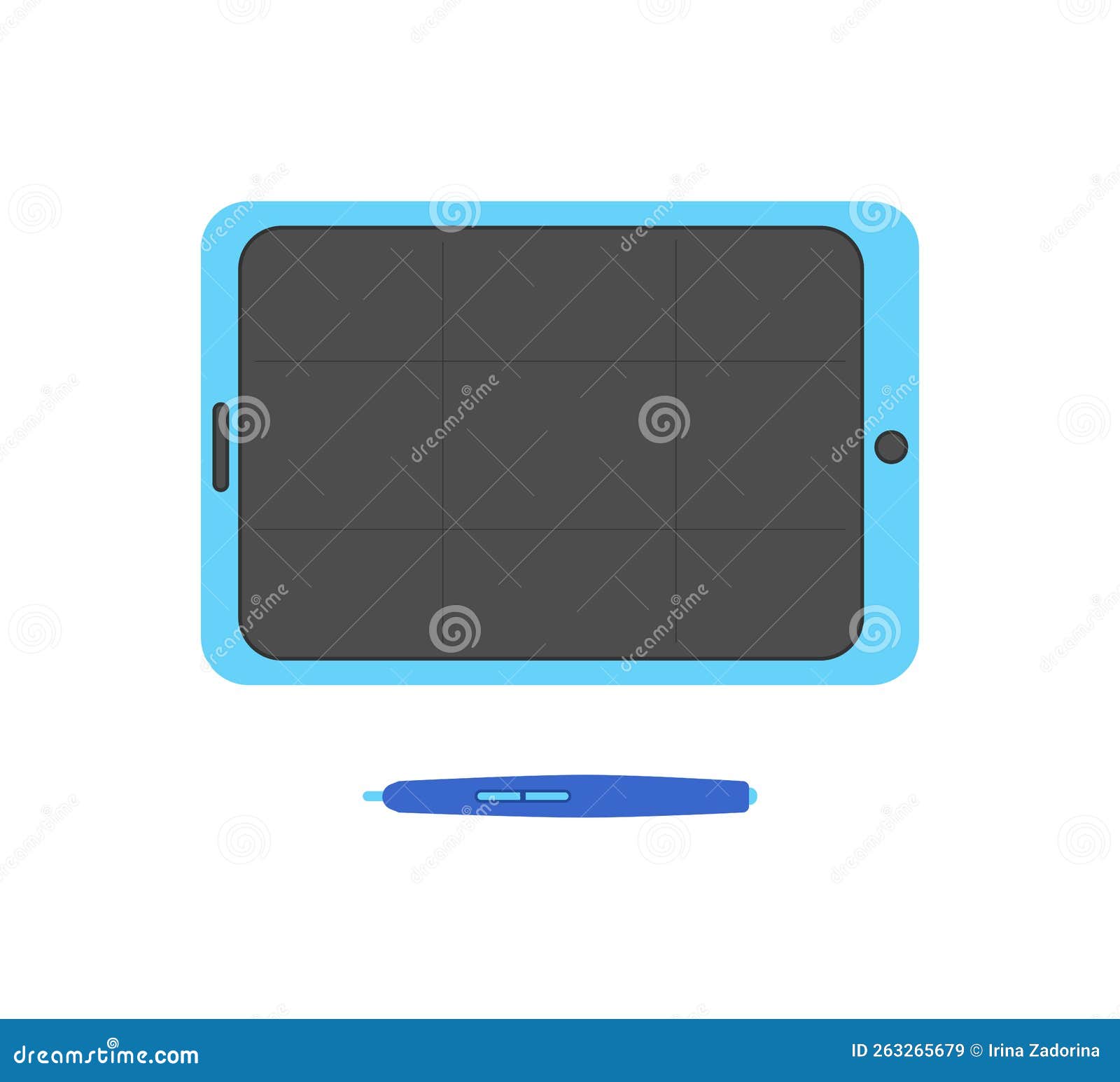Graphic Tablet Blue Color on a White Background Stock Vector ...