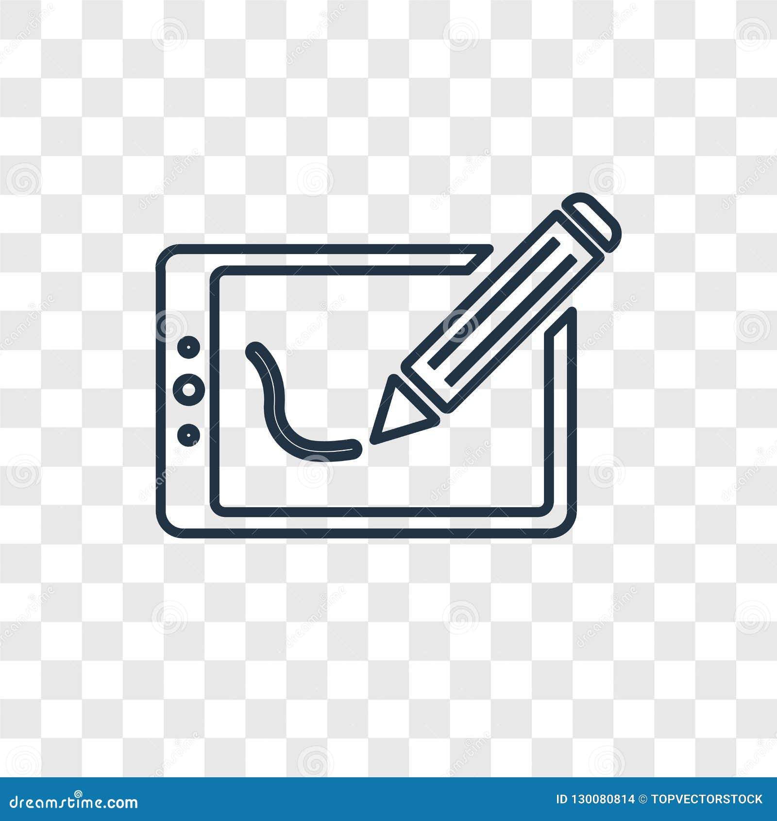 Graphic Tablet Concept Vector Linear Icon Isolated on Transparent ...
