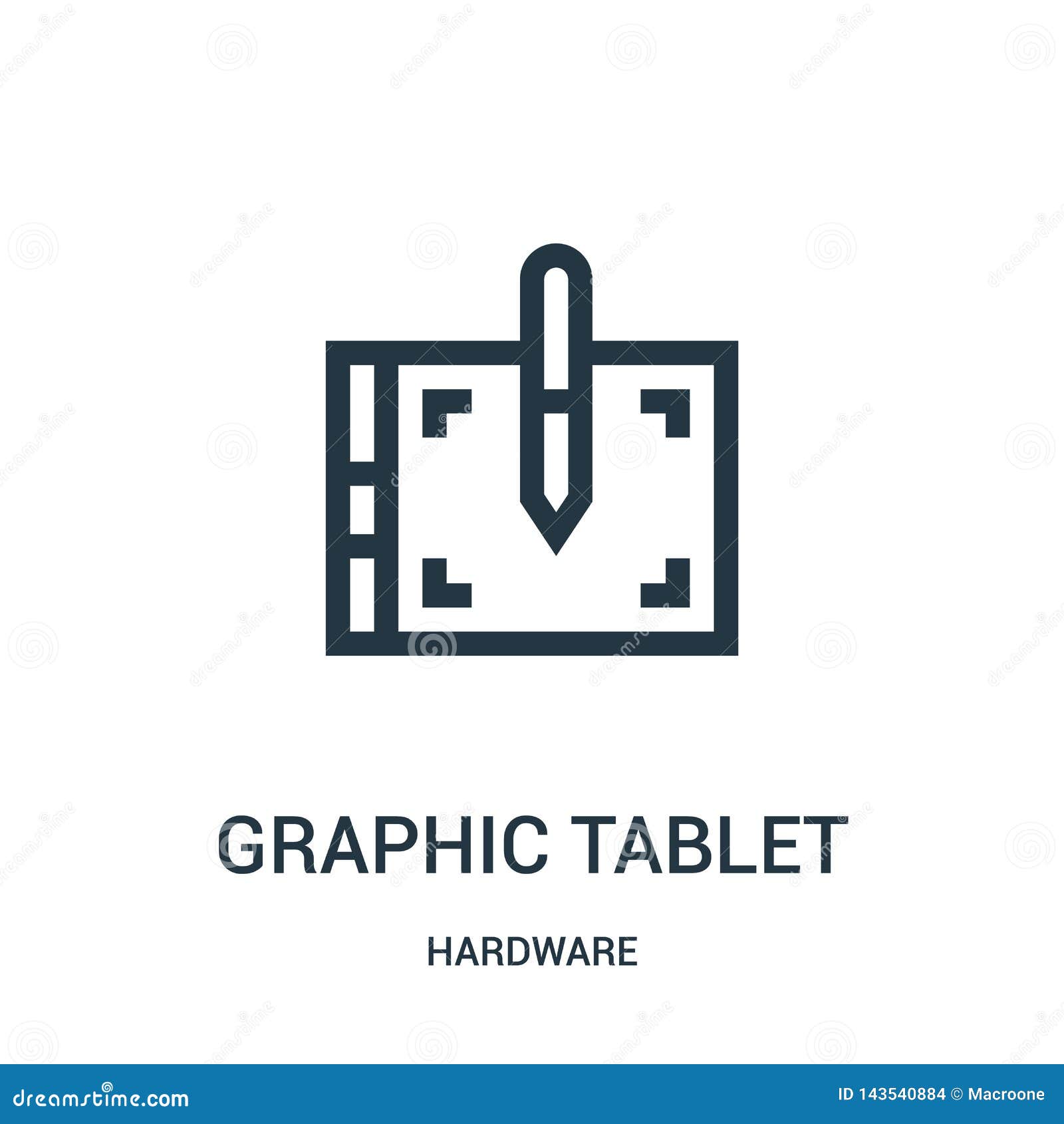 Graphic Tablet Icon Vector from Hardware Collection. Thin Line Graphic ...