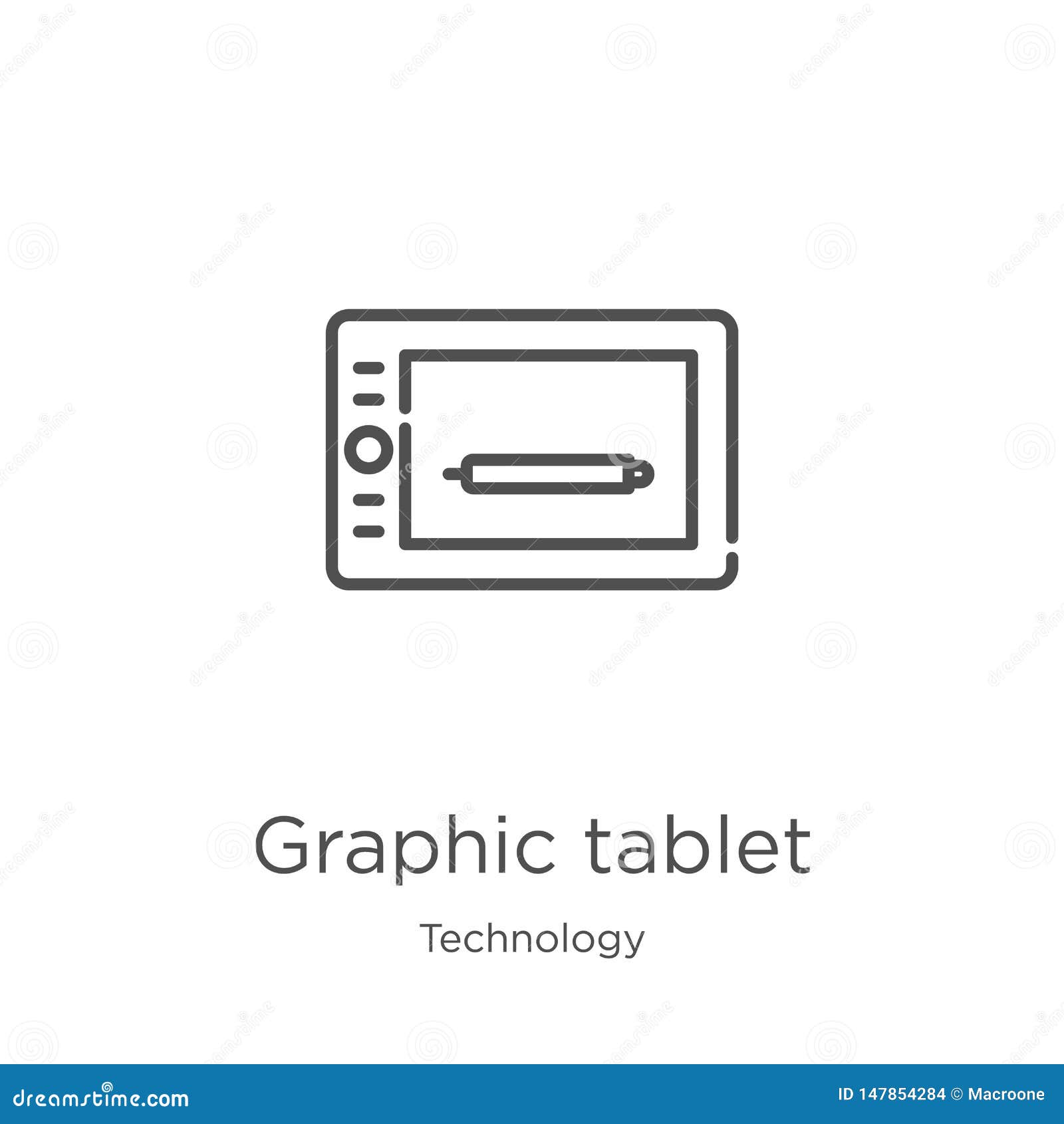 Graphic Tablet Icon Vector from Technology Collection. Thin Line ...
