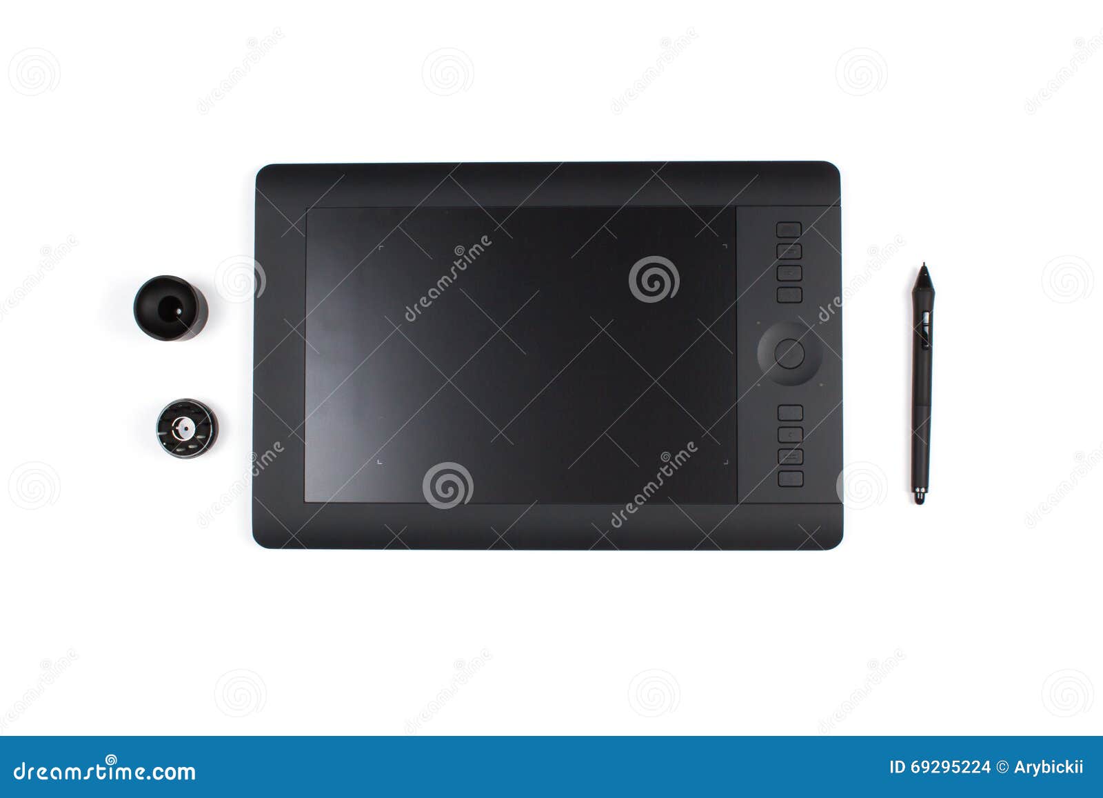 Graphic Tablet Isolated on White Background. Stock Photo - Image of ...