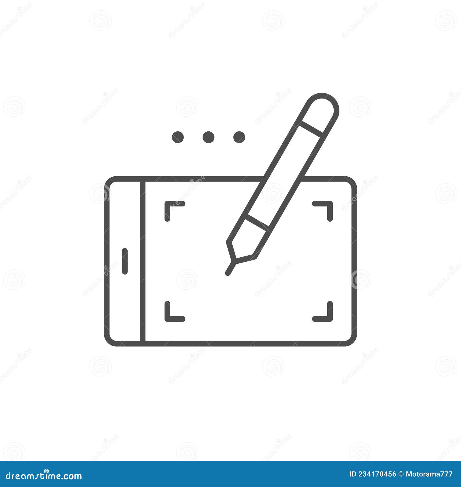 Graphic Tablet Line Outline Icon Stock Vector - Illustration of tablet ...