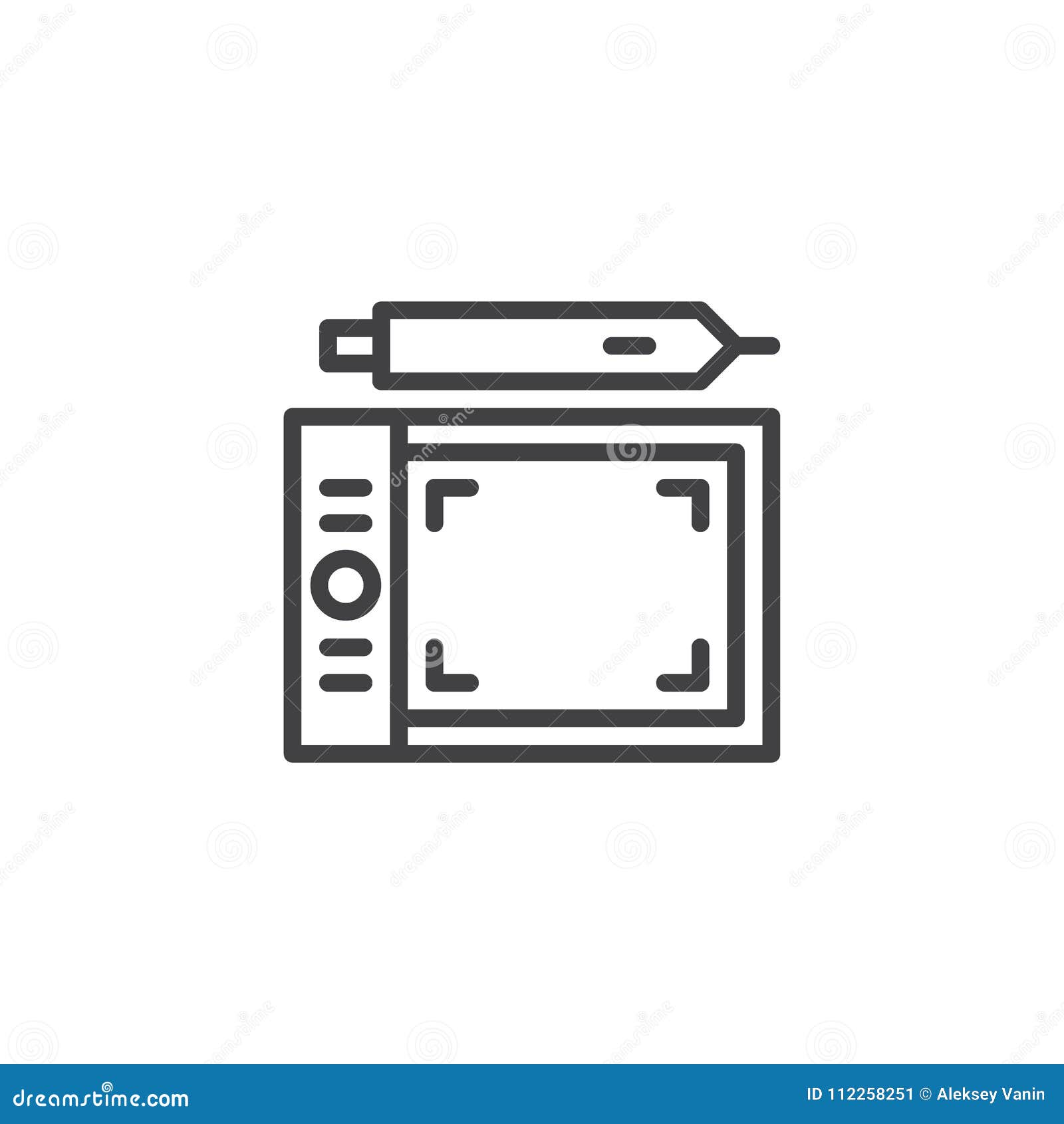Graphic Tablet Outline Icon Stock Vector - Illustration of pictogram ...