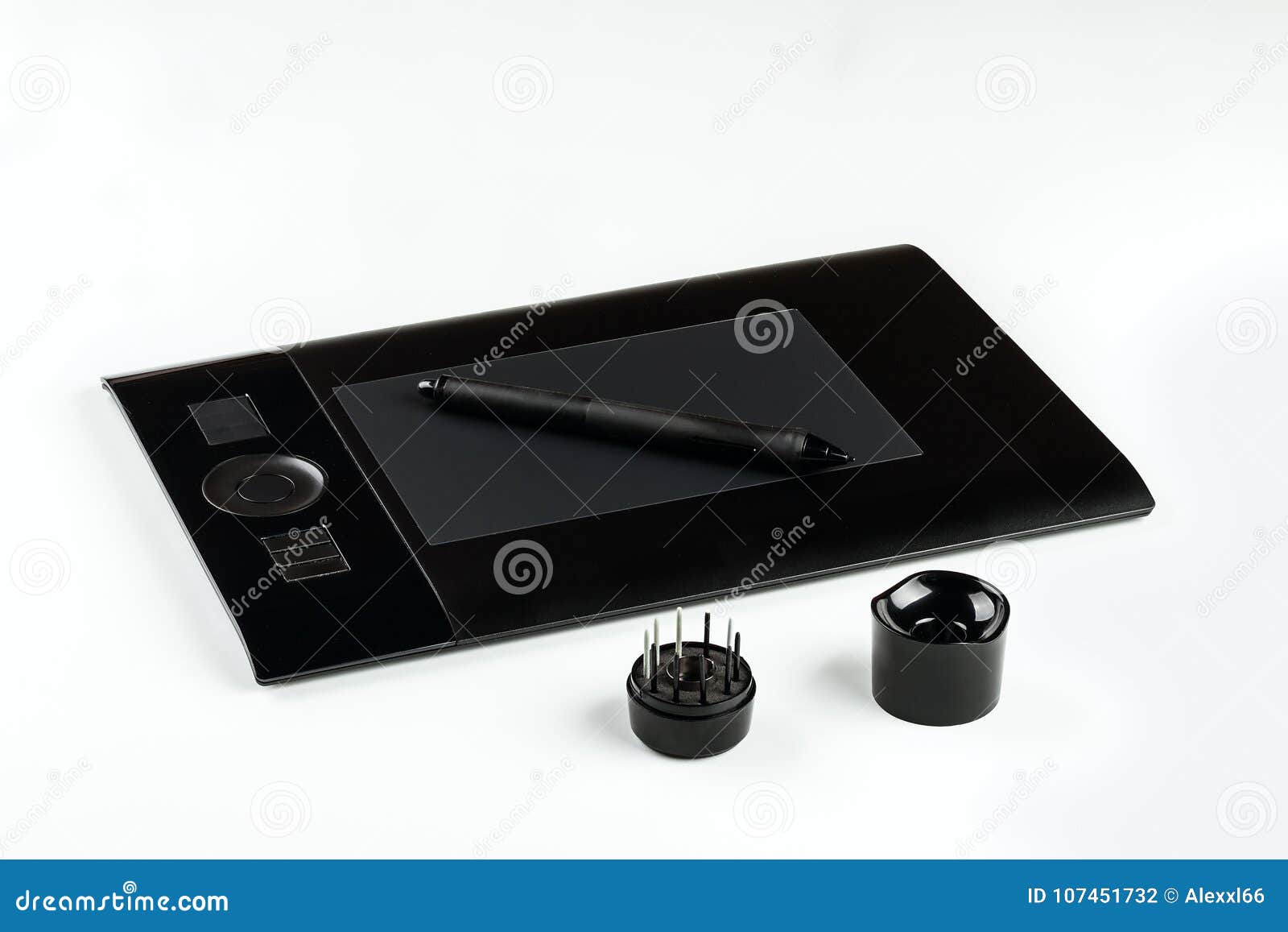 Graphic tablet with pen stock photo. Image of tablet - 107451732