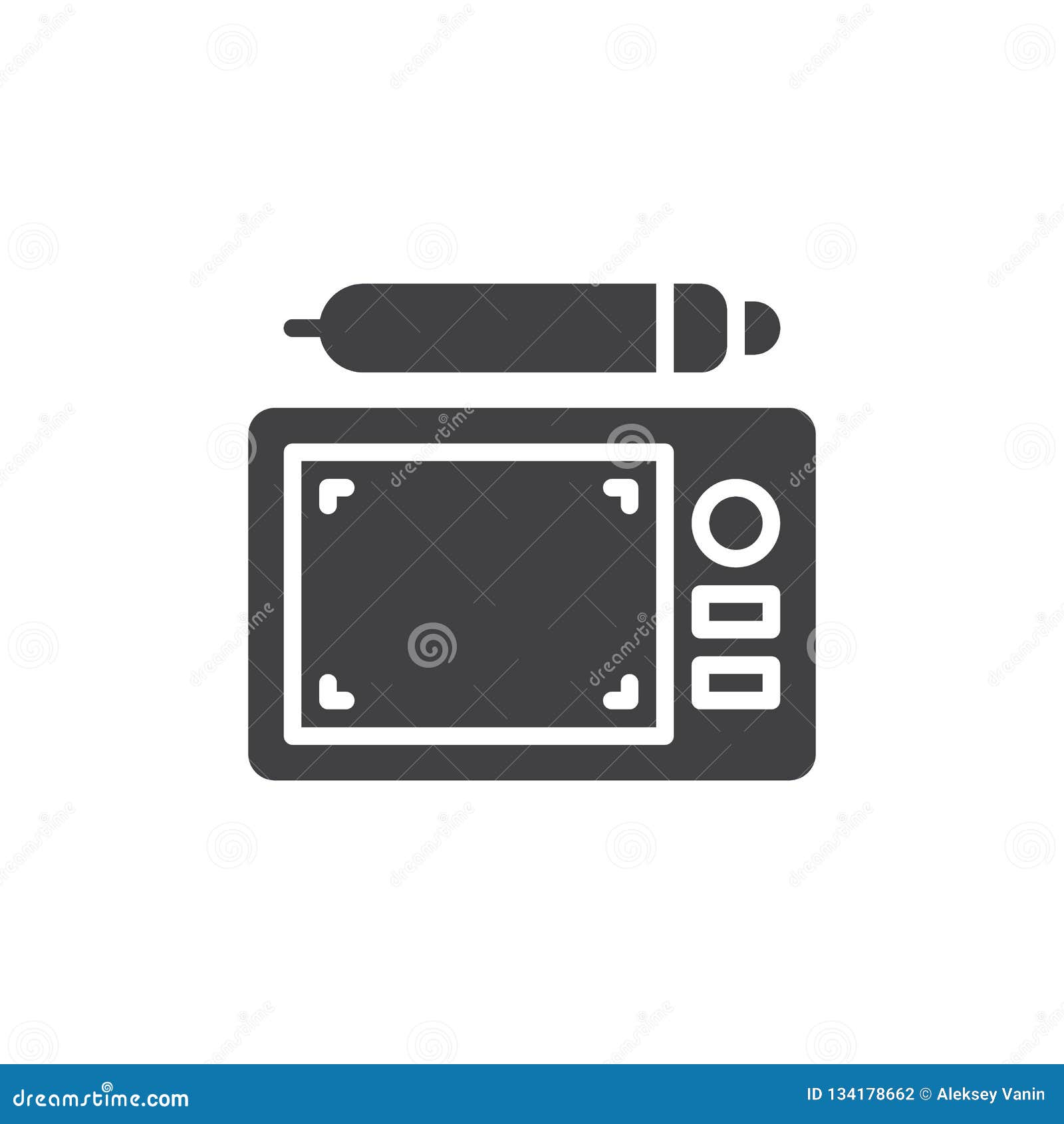 Graphic Tablet and Pen Vector Icon Stock Vector - Illustration of ...