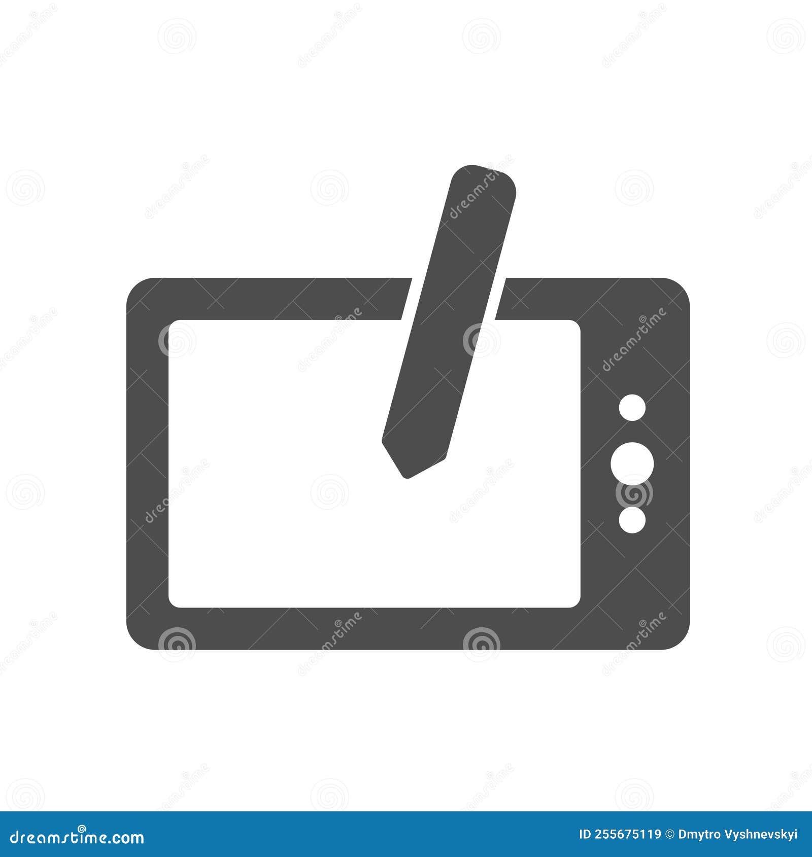 Graphic Tablet Vector Icon Isolated on White Stock Vector ...
