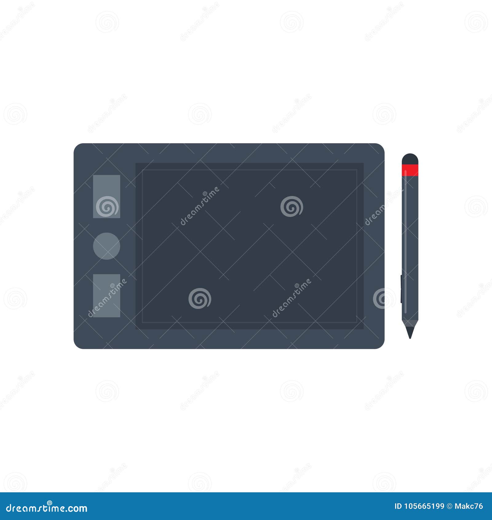Graphic Tablet Vector Icon stock vector. Illustration of stylus - 105665199