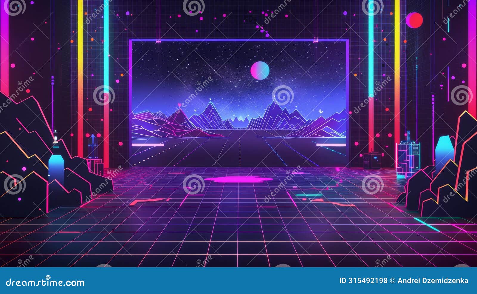 Graphic Template Set with Abstract Gradient Borders in 90s and 2000s ...