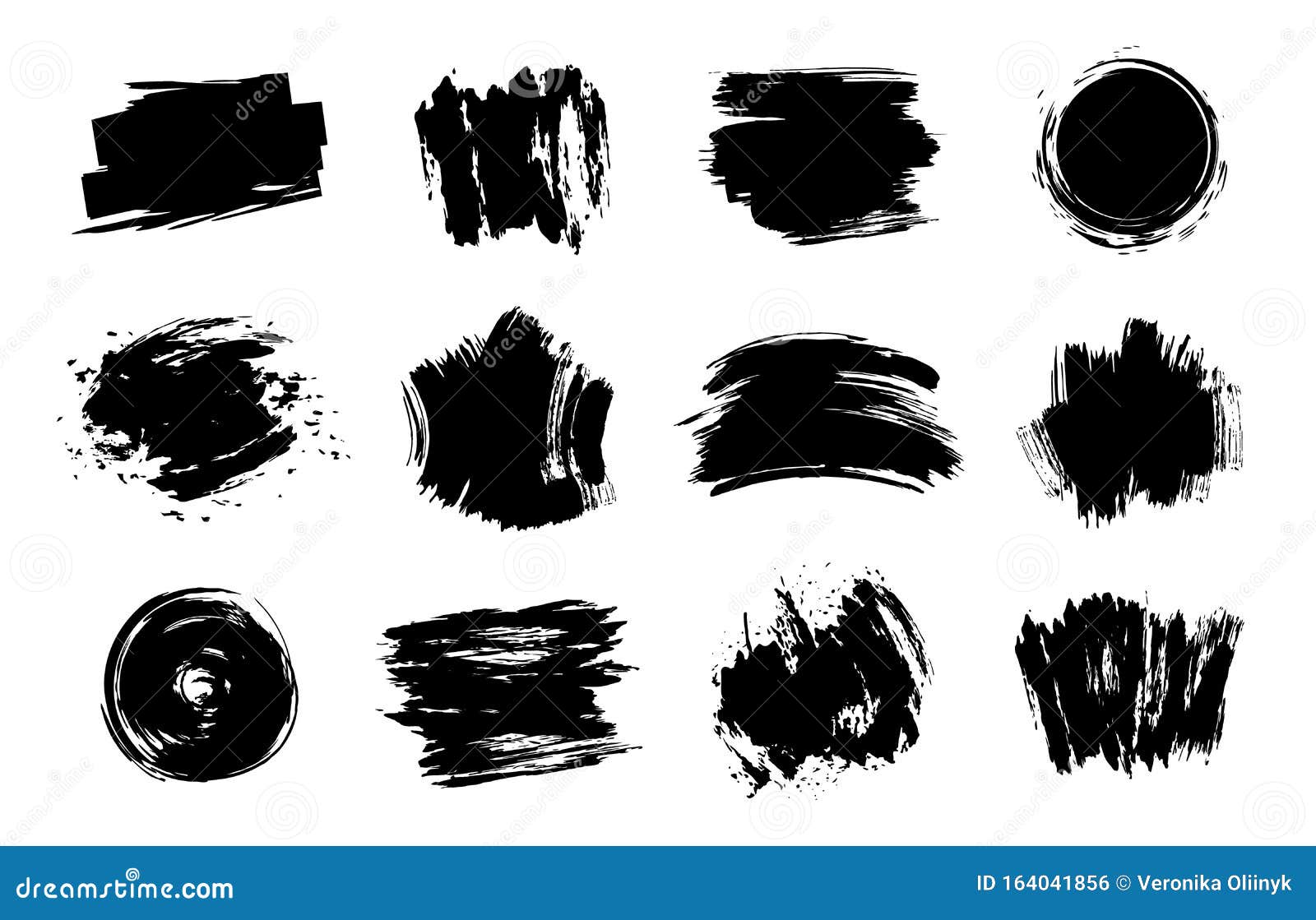 Graphic Texture Elements. Grunge Stroke, Artistic Texture Brush Strokes ...