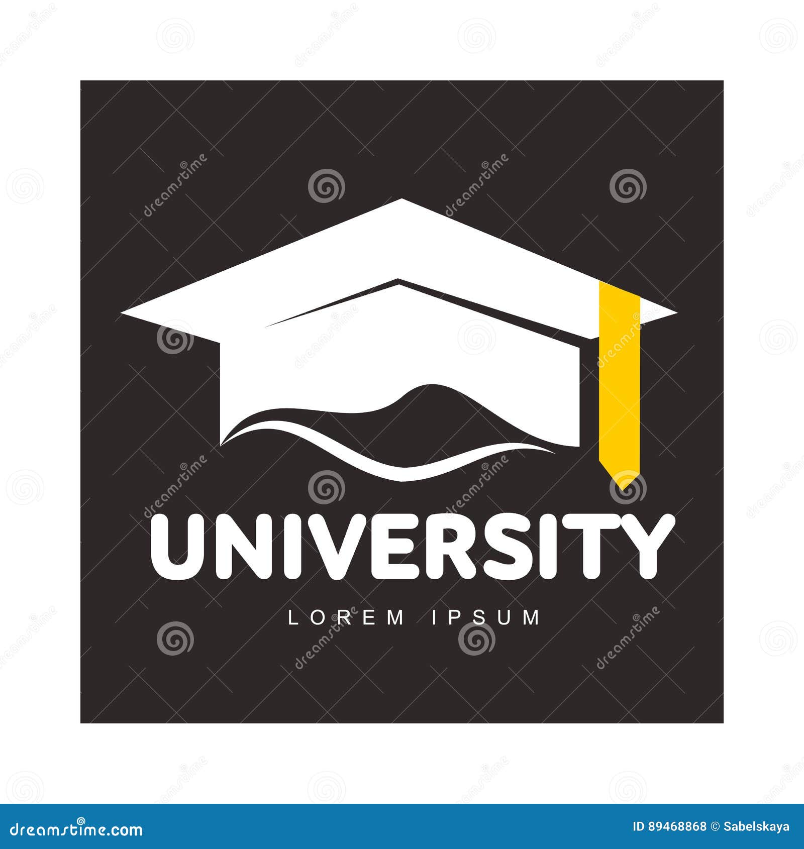 Graphic Three Colored Square Academic, Graduation Cap Logo Template ...