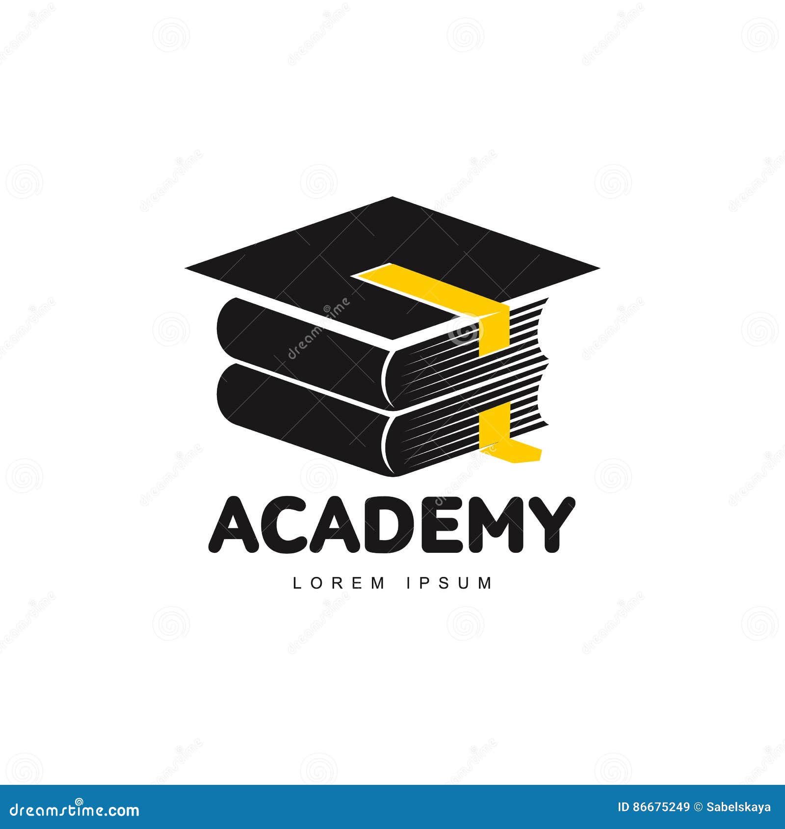 Graphic Three Colored Square Academic, Graduation Cap Logo Template ...