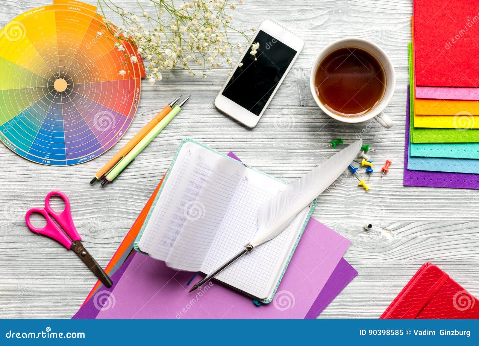 Graphic Tools in Designer Concept on White Background Top View Stock ...