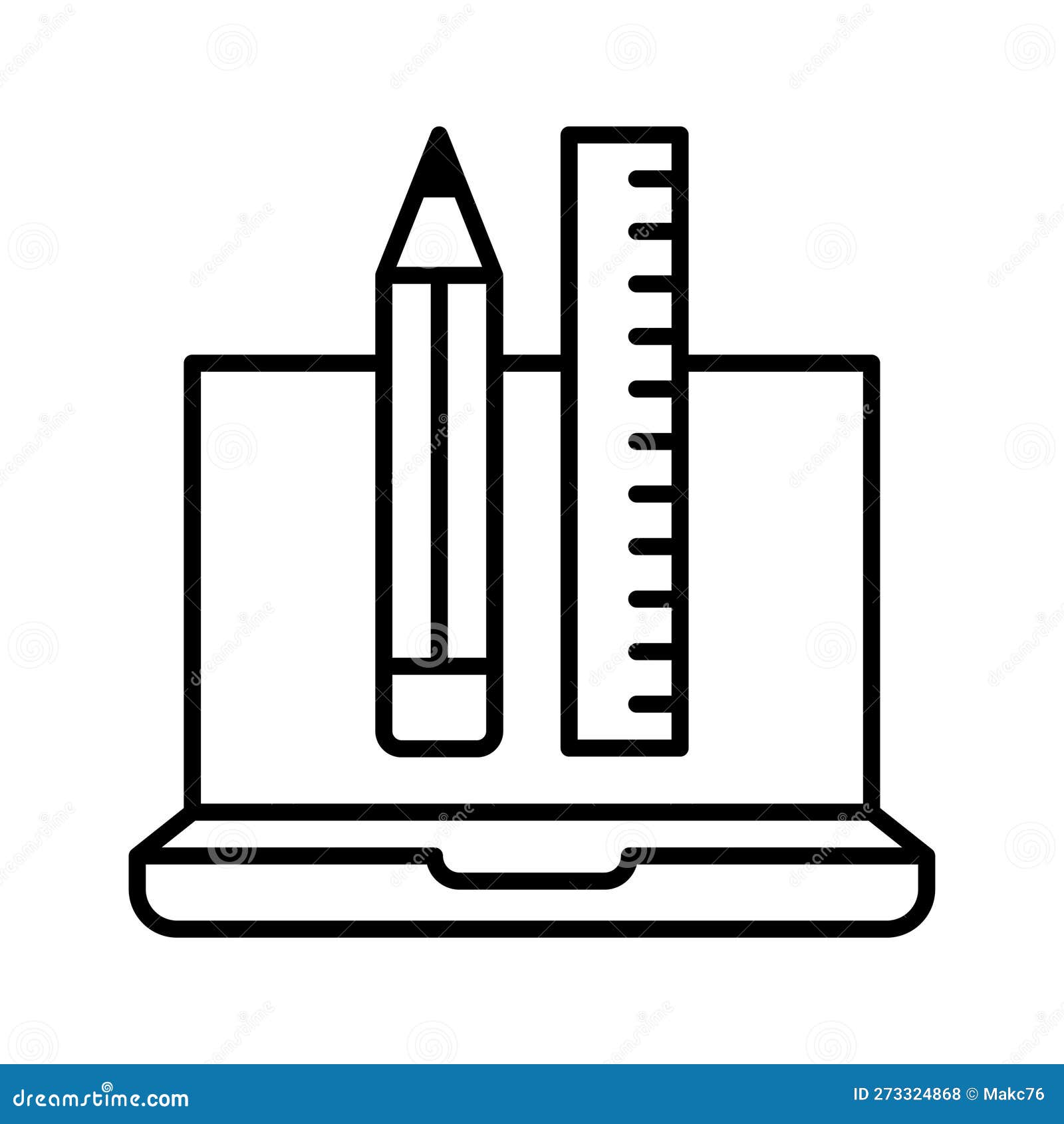 Graphic Tools Icon. Laptop, Pencil and Ruler. Web Design Stock Vector ...