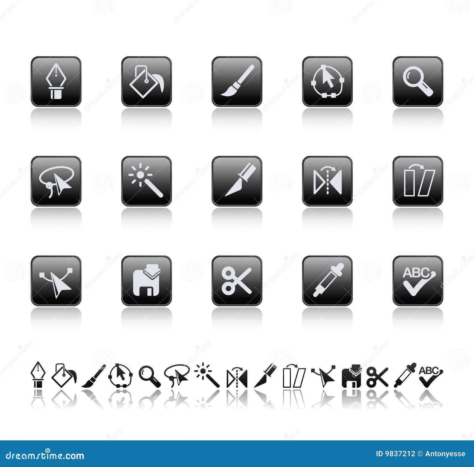 Graphic tools icons. stock vector. Illustration of isolated - 9837212