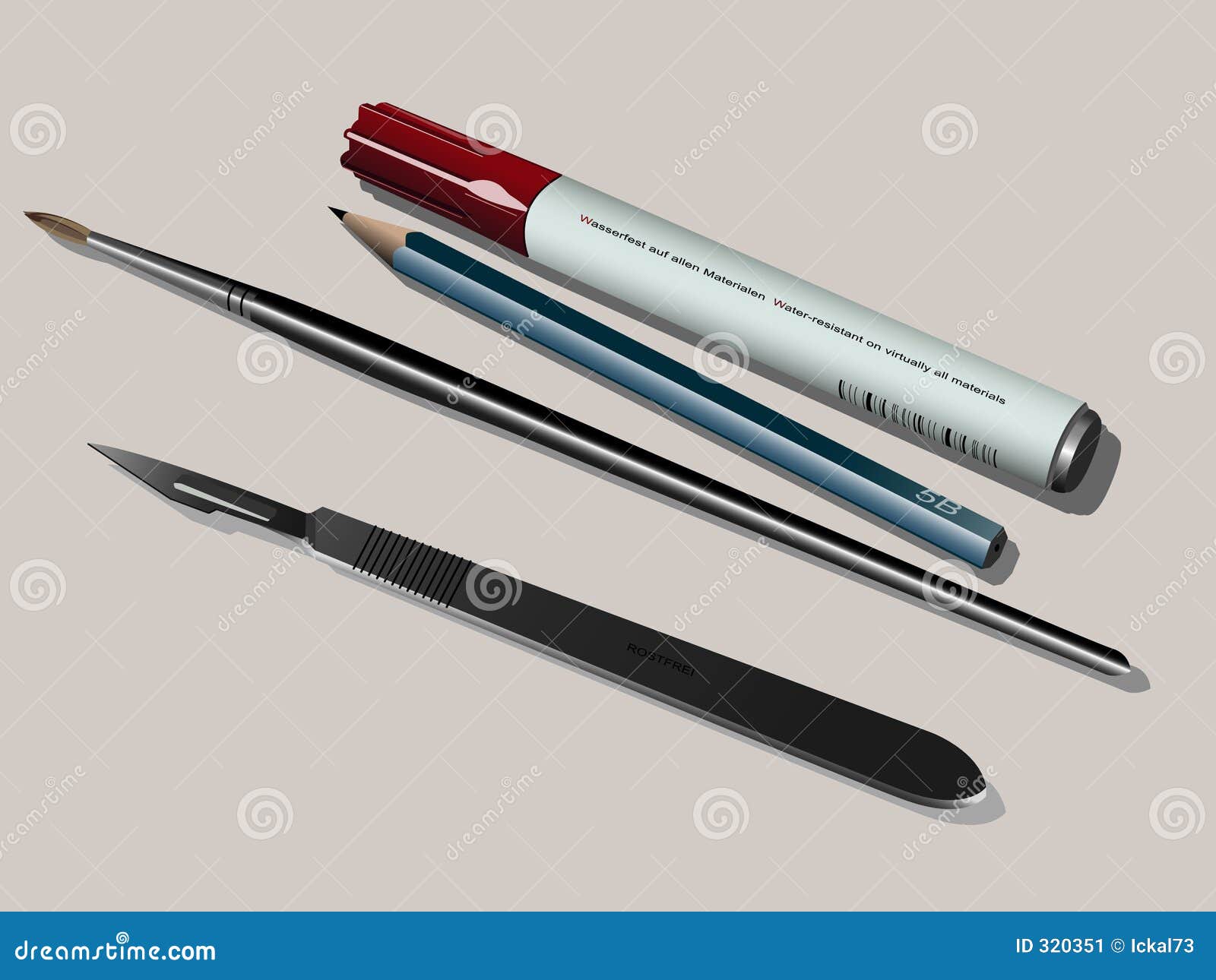 Graphic Tools Visual stock illustration. Illustration of brushes - 320351