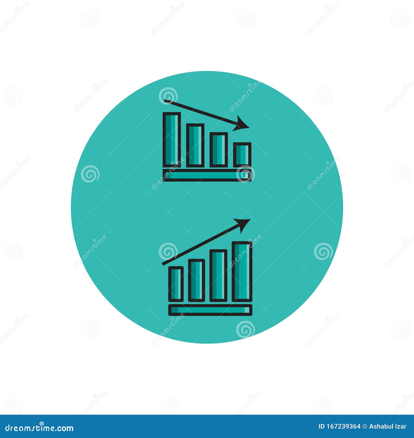 Graphic Up and Down Business Icon Vector Stock Vector - Illustration of ...