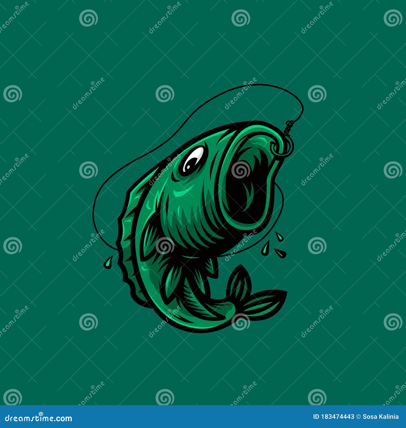 Fish design logo stock illustration. Illustration of design - 183474443