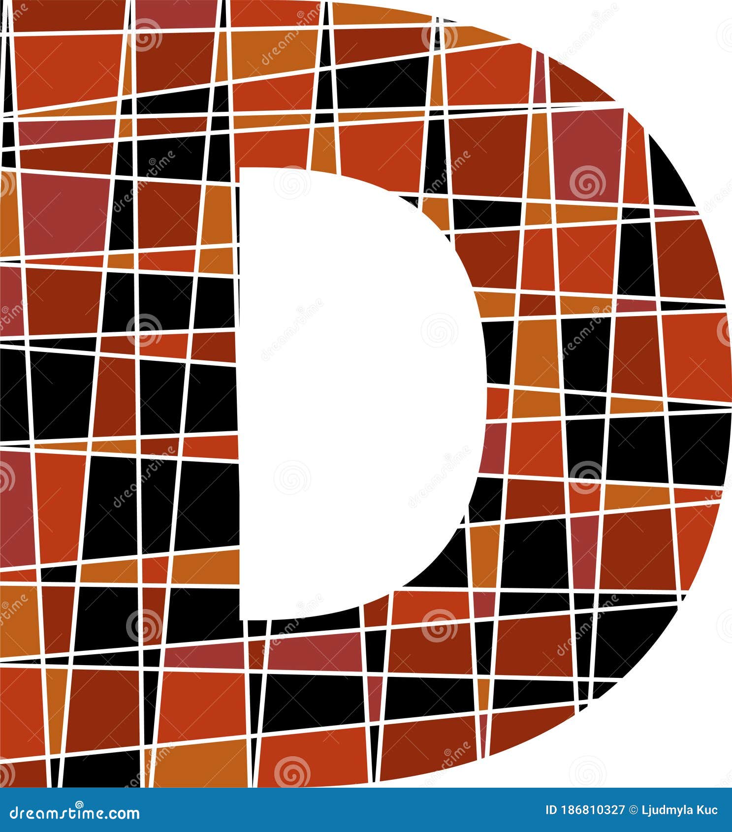 Alphabet d stock vector. Illustration of color, scale - 186810327