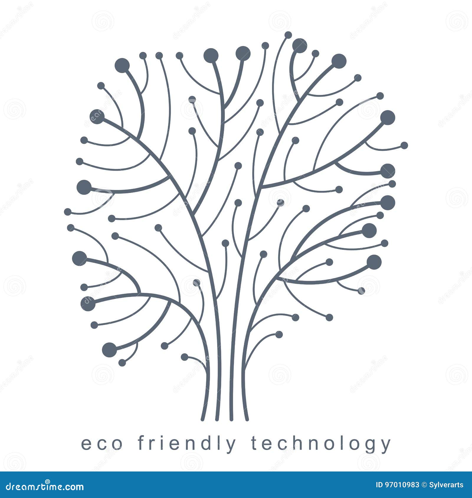 Graphic Vector Illustration of Tree Created in Communication Technology ...