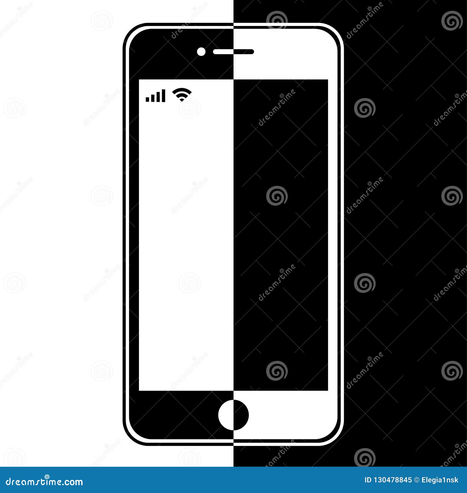 Graphic Image of Halves of Smart Phone. Stock Vector - Illustration of ...