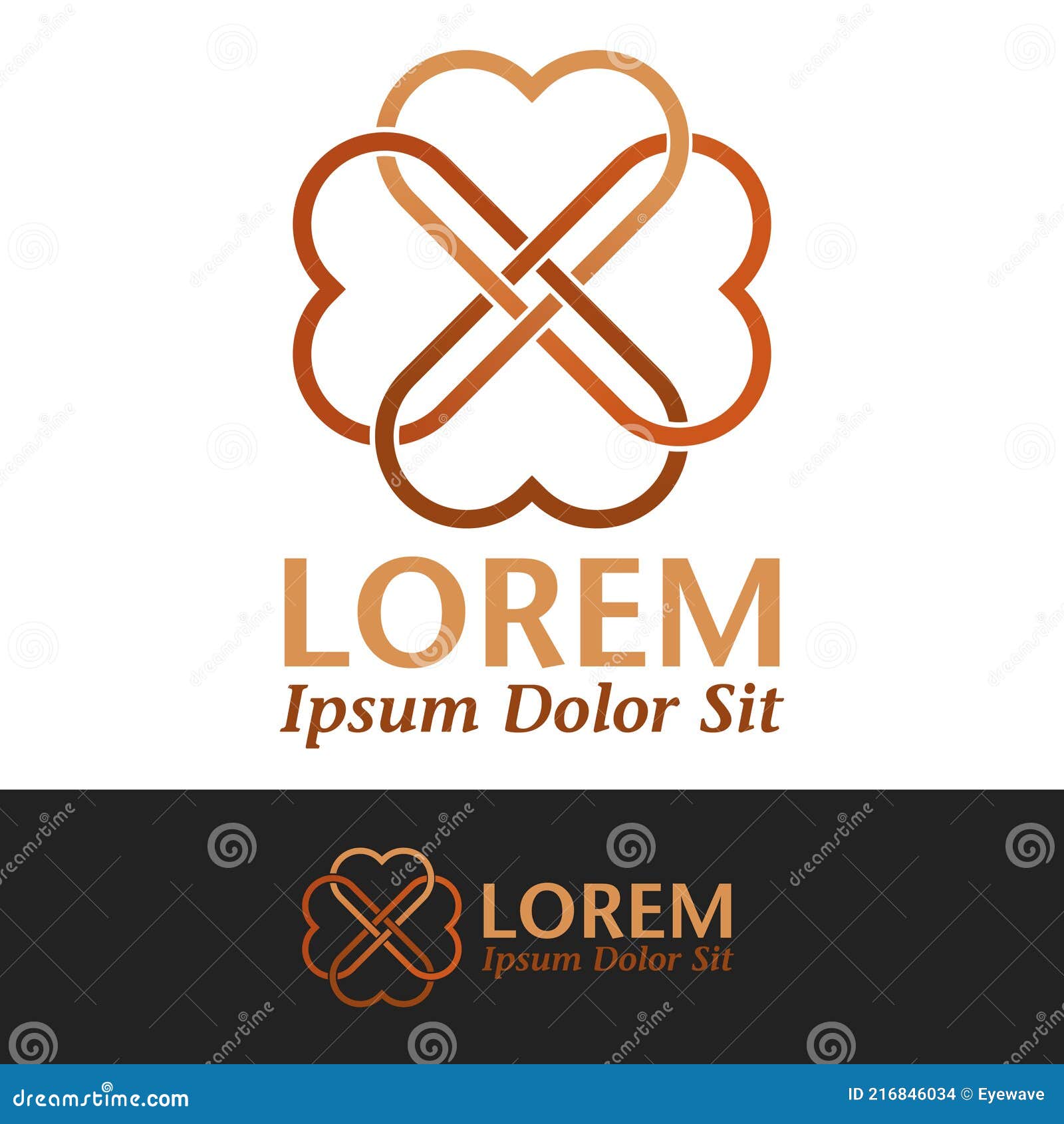 Graphic Vector Logo Template with Clover Shape Made of Four Entangled ...