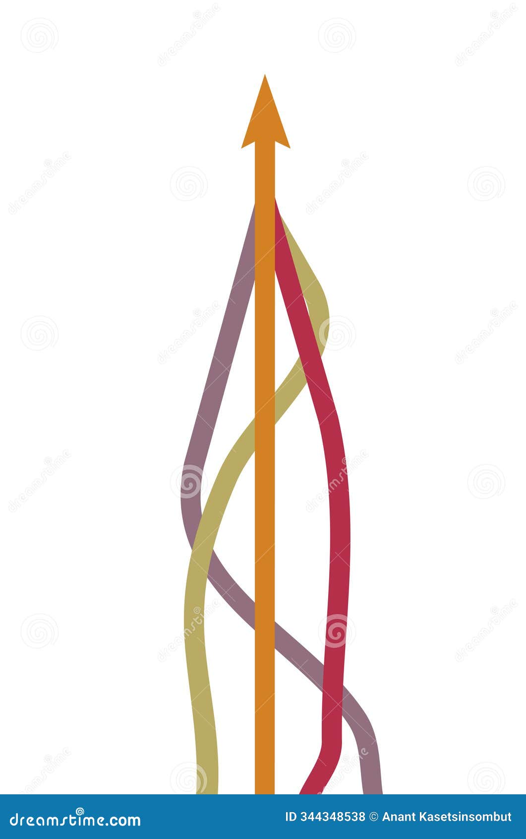 Graphic Vector of Multiple Colored Ropes Converging into Arrows ...