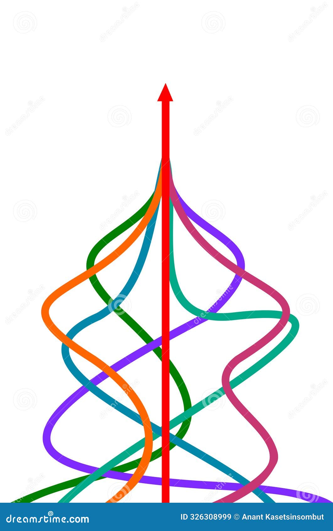 Graphic Vector of Multiple Colored Ropes Converging into Arrows ...