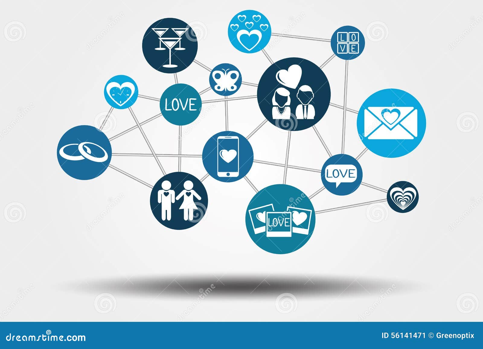 Graphic Vector Network Love Grey Stock Illustration - Illustration of ...