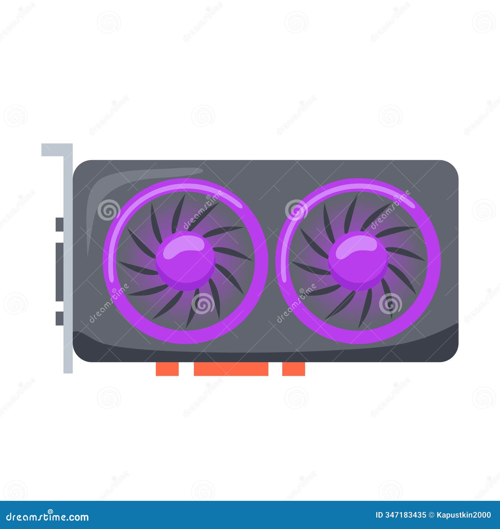 Graphic Video Card in Flat Design. Computer Hardware Component for ...