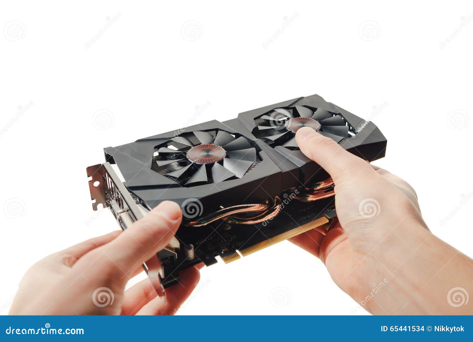 Graphic Video Card in Hands Stock Photo - Image of macro, graphic: 65441534