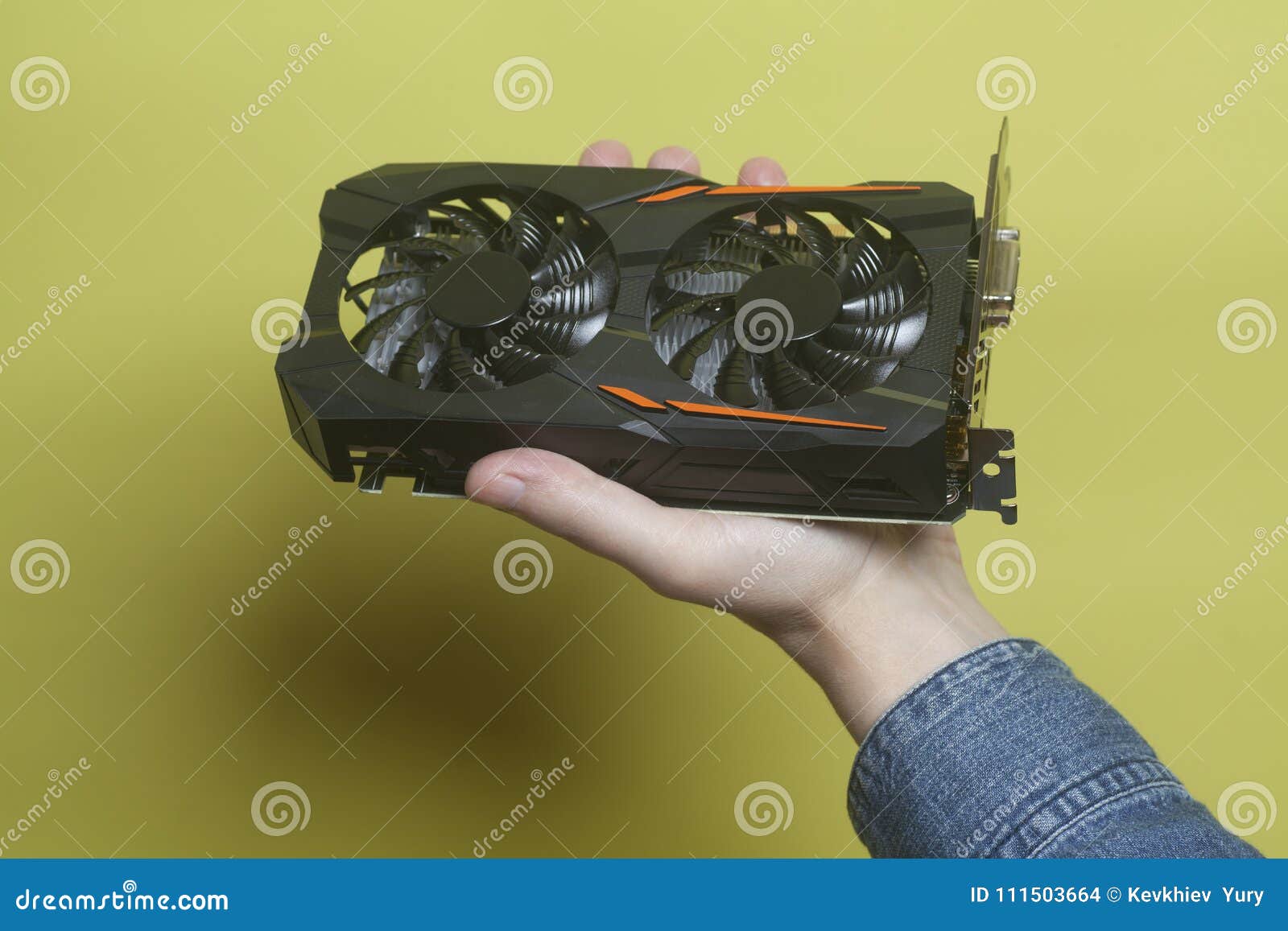 Graphic Video Card Holding Hand Stock Photo - Image of hand ...