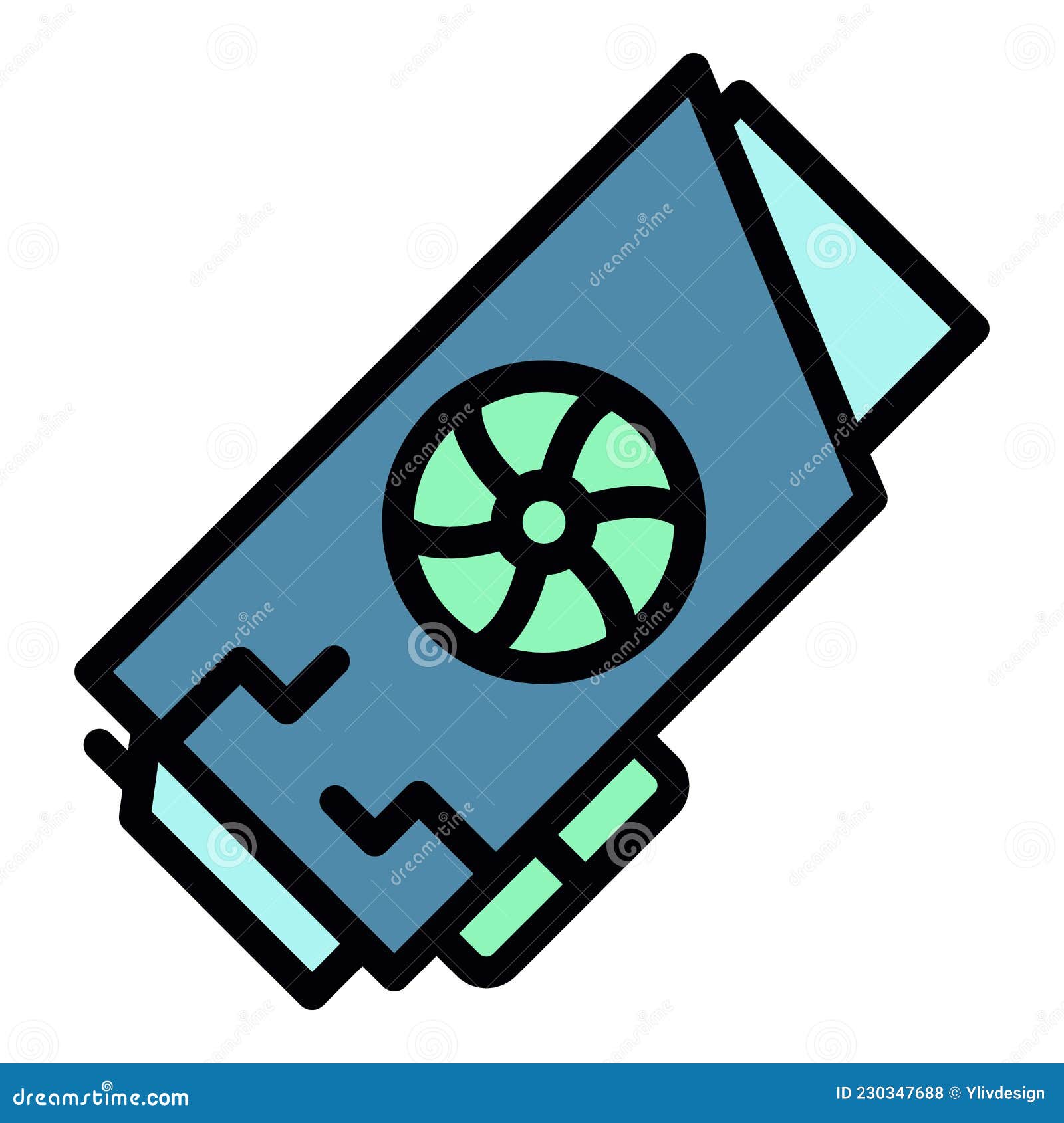 Graphic Video Cards Gpu Set Detailed Vector Illustrations ...