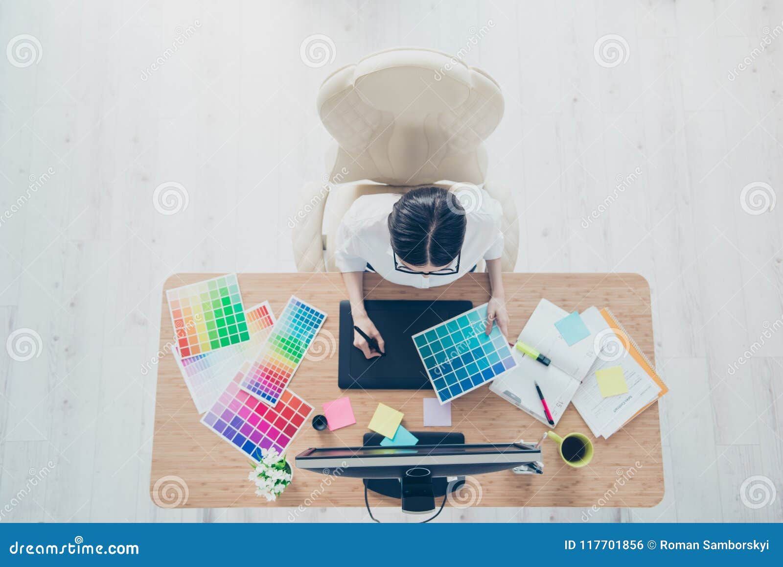 Graphic Visual Art Creative Design Concept. Top View of Creative Stock ...