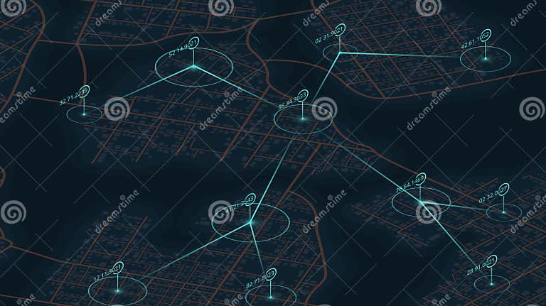 Graphic Visualization Background Data on Map Graph. Abstract Vector Map ...