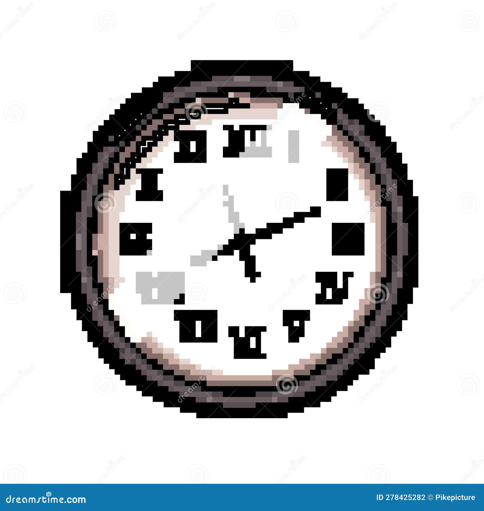 Graphic Wall Clock Game Pixel Art Vector Illustration Stock Vector ...