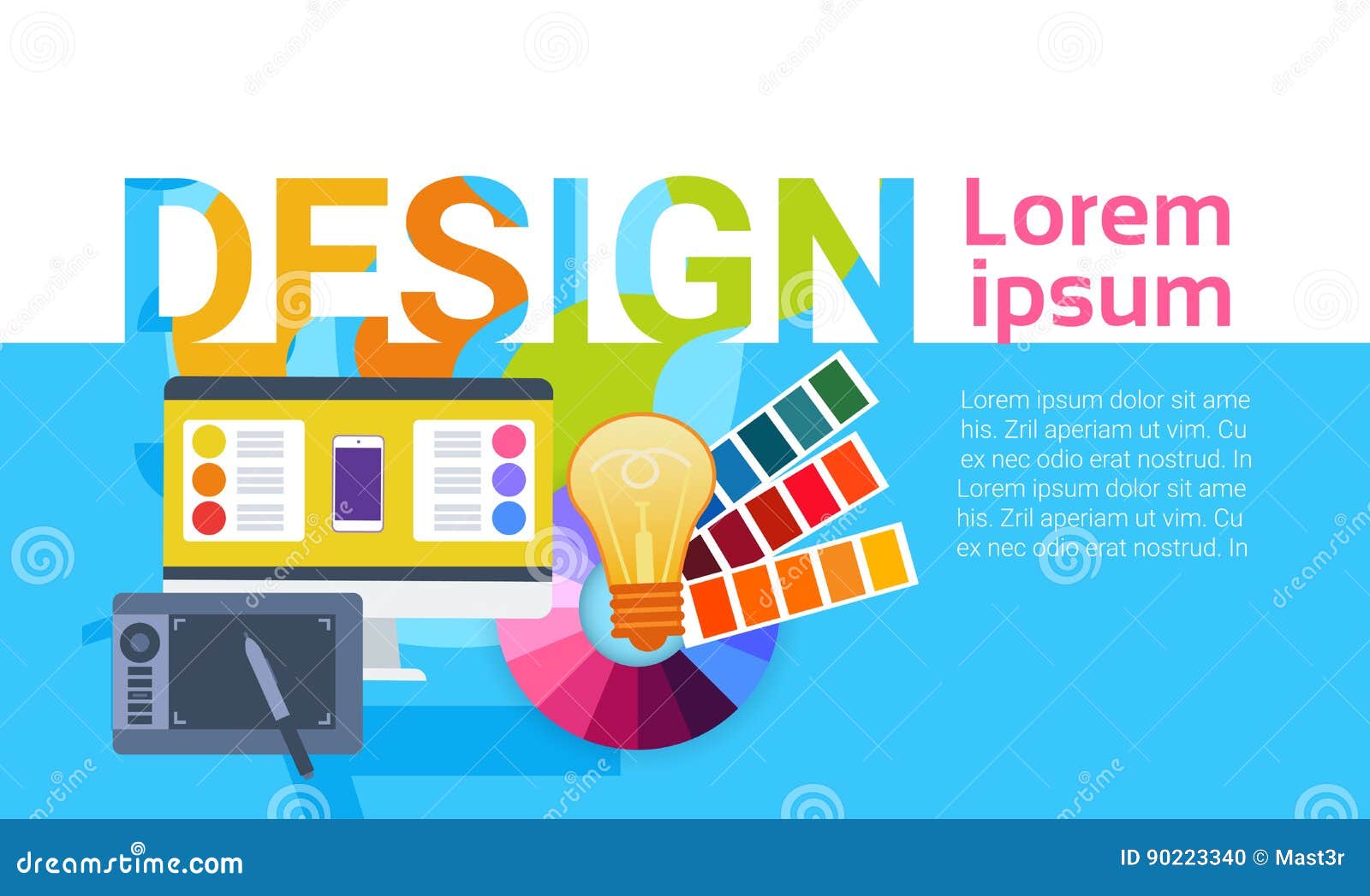 Creative Designer Graphic Designer At Work. Color Swatch Sample Royalty ...