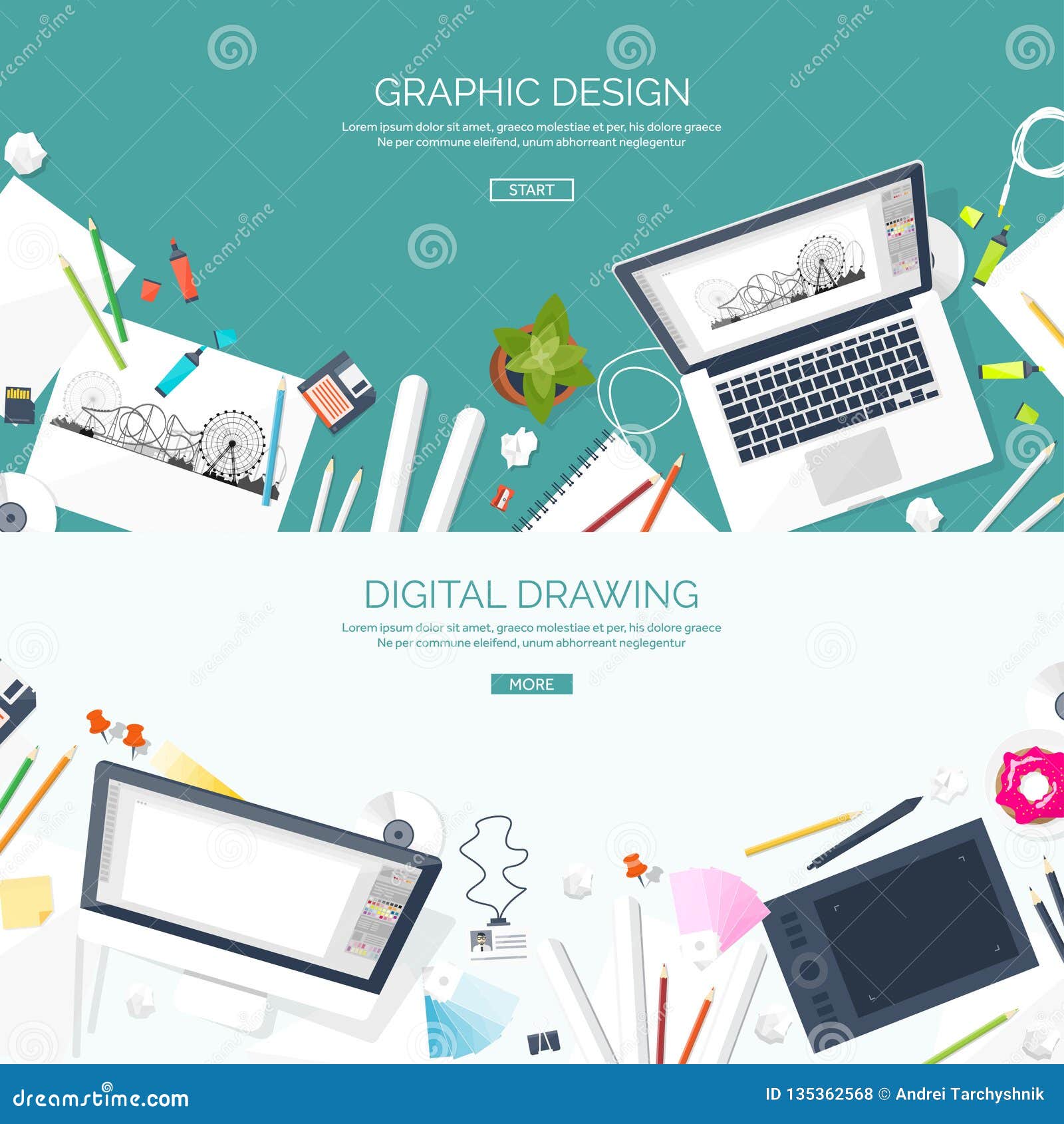 Graphic Web Design. Drawing and Painting. Development. Illustration ...