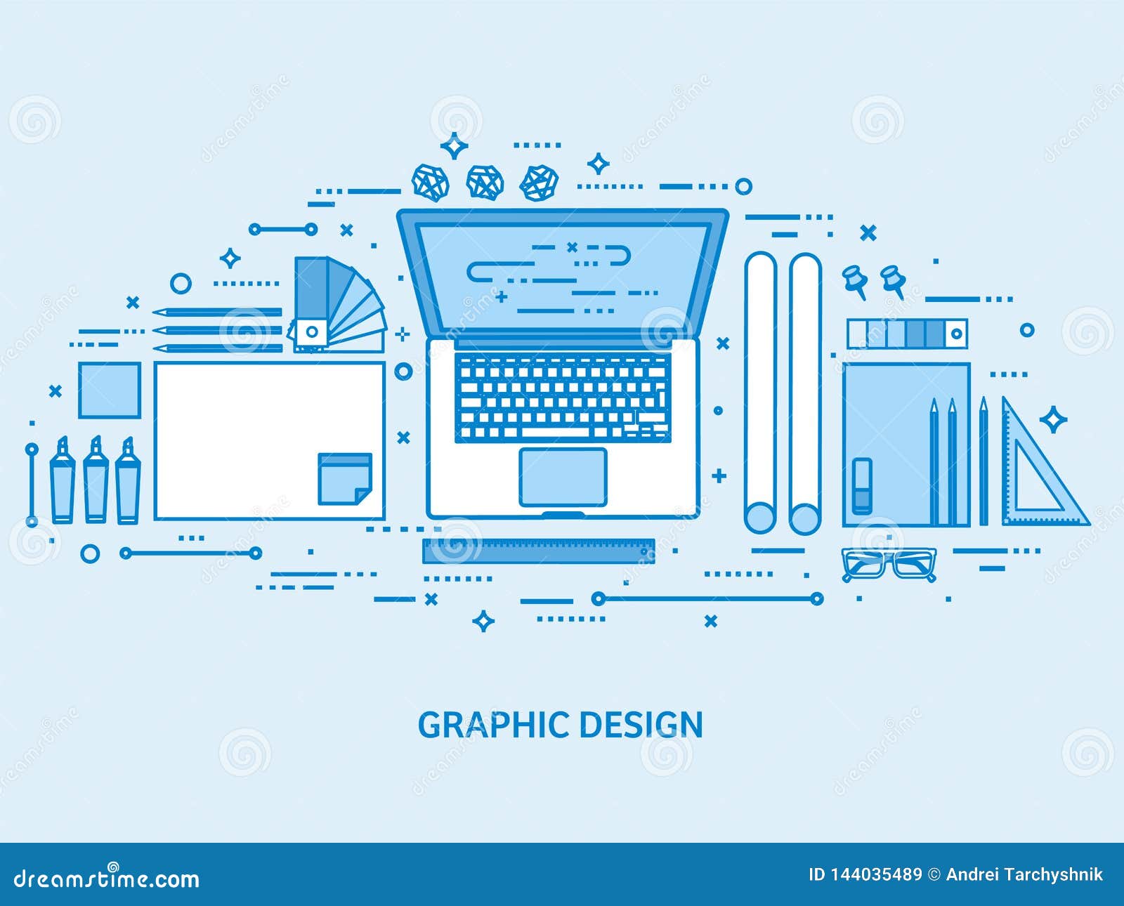Graphic Web Design. Drawing and Painting. User Interface UI. Landing ...