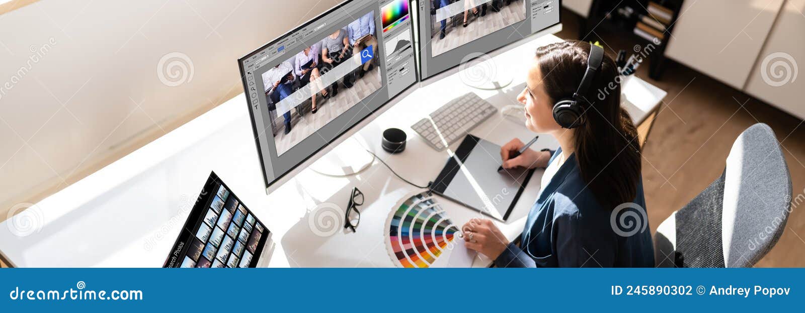 Graphic Web Designer Artist Stock Photo - Image of desktop, keyboard ...