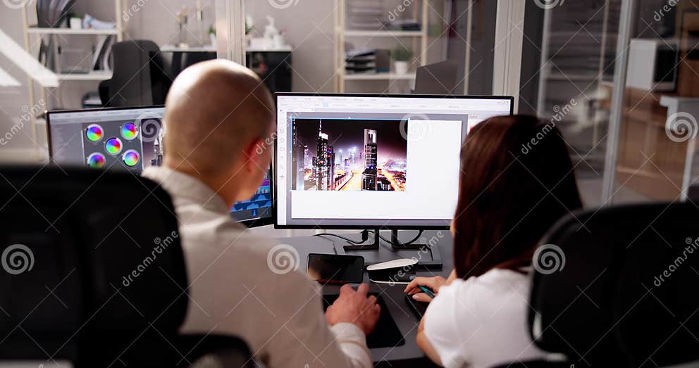 Graphic Web Designer Artist Using Computer Stock Photo - Image of ...