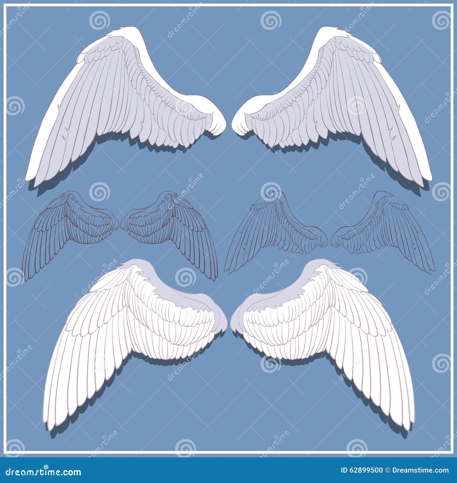 Graphic Wings. Front and Rear Side Stock Vector - Illustration of ...