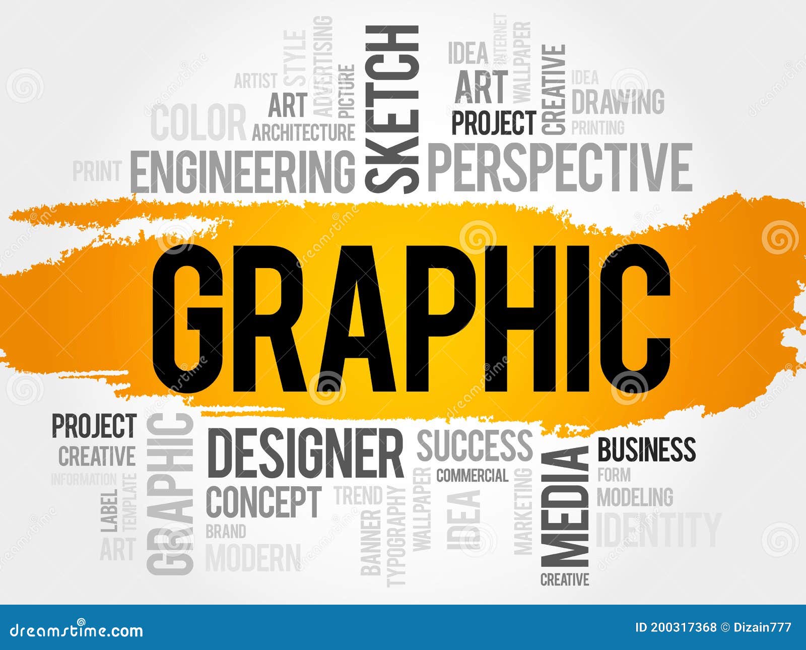 GRAPHIC word cloud stock illustration. Illustration of graphic - 200317368