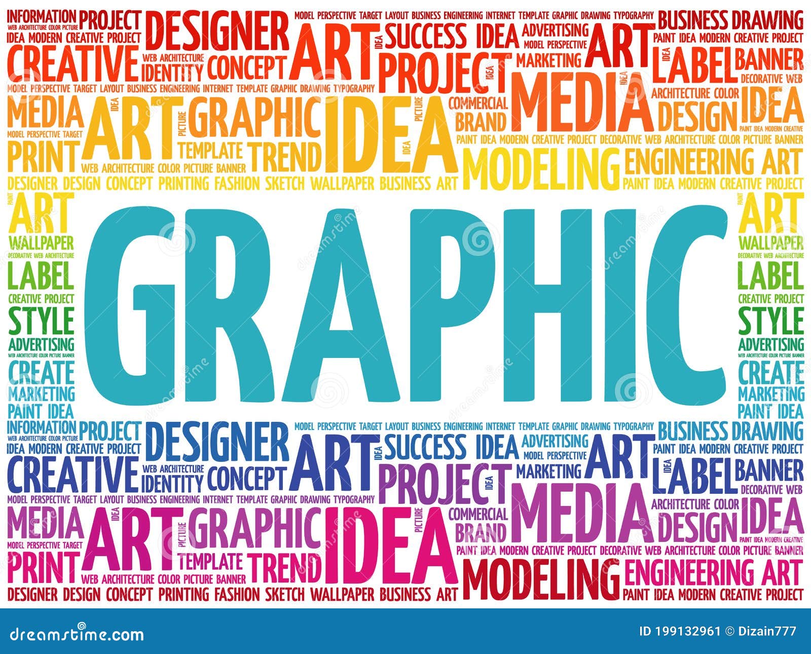 GRAPHIC word cloud stock illustration. Illustration of graphic - 199132961