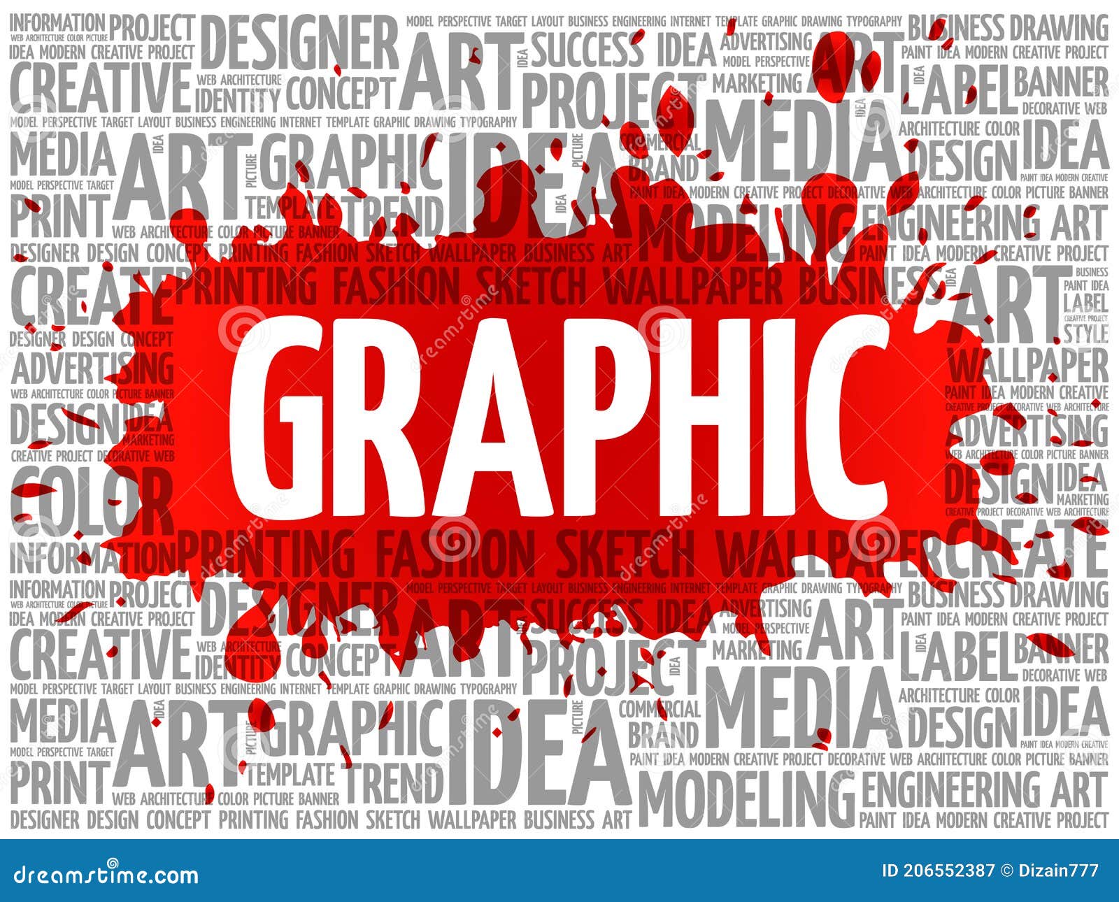 GRAPHIC word cloud stock illustration. Illustration of visual - 206552387